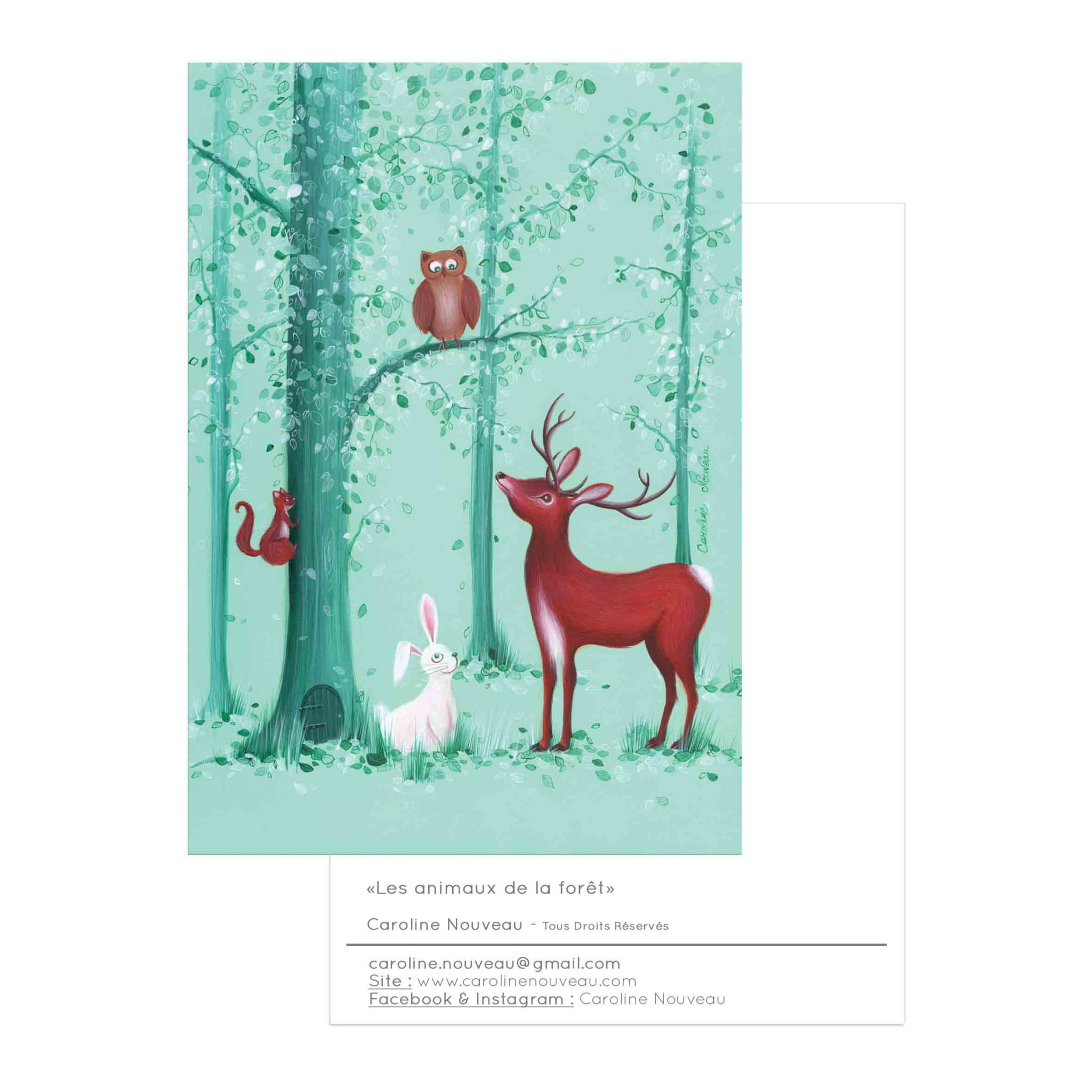 Carte "Les animaux de la forêt" ⋆ Caroline Nouveau illustratrice